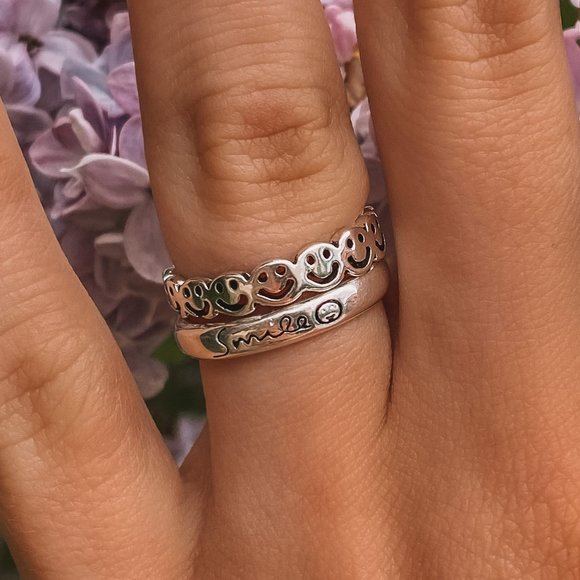 Jewelry | Retro Happy Smiley Face Silver Ring | Poshmark